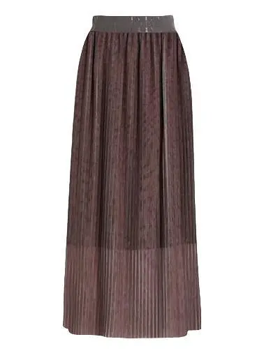 Peserico Maxi Pleated Tulle Skirt - Brown