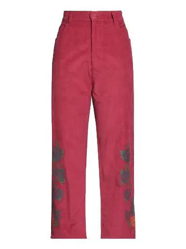 Farm Rio Cotton Corduroy Tapered Pants - Red