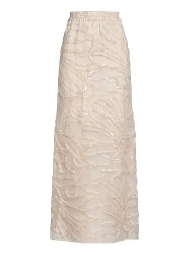 Brunello Cucinelli Silk Blend Maxi Skirt - Beige
