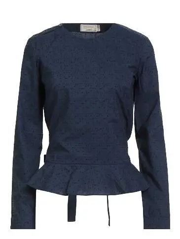 Maison Kitsuné Woven Top With Appliqués - Blue