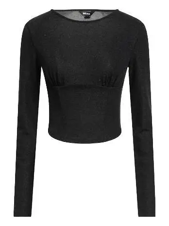 Just Cavalli Metallic Jersey Crop Top - Black