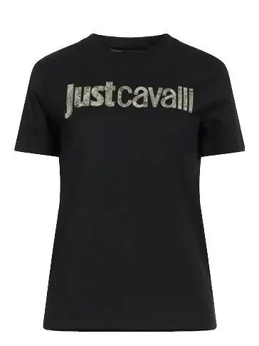 Just Cavalli Cotton T-shirt With Logo Print - Black