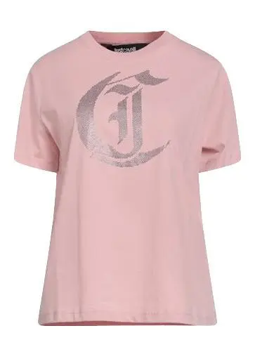 Just Cavalli Cotton Jersey T-shirt With Appliqués - Pink