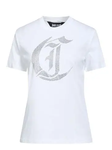 Just Cavalli Cotton Jersey T-shirt With Appliqués - White