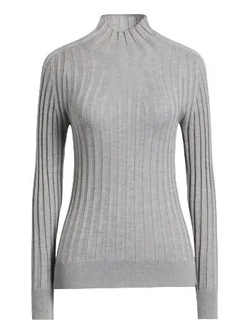 Peserico Turtleneck Virgin Wool Blend Knit Top - Grey