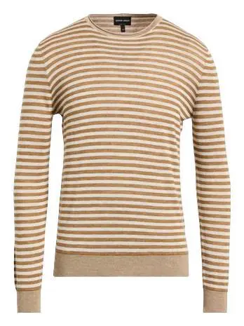 Giorgio Armani Striped Crewneck Sweater - Beige