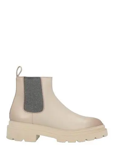 Santoni Leather Chelsea Boots - Beige