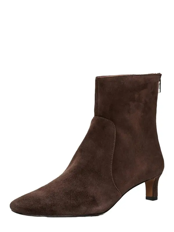 Madewell The Dimes Kitten Heel Suede Boots - Turkish Coffee