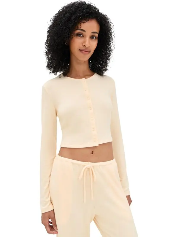 LESET Lauren Crop Cardigan Ii - Vanilla