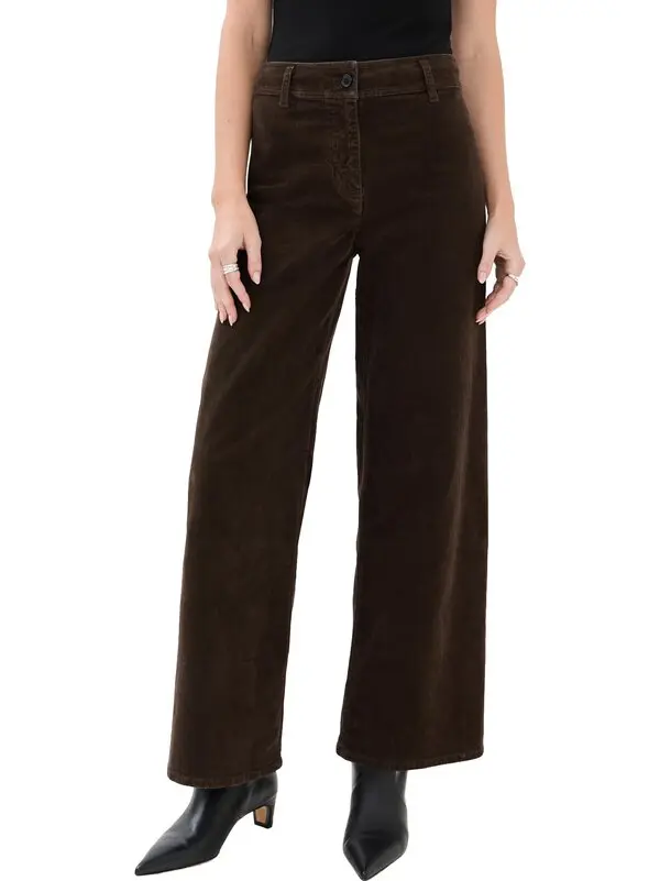 NILI LOTAN Megan Corduroy Pants - Chocolate Brown