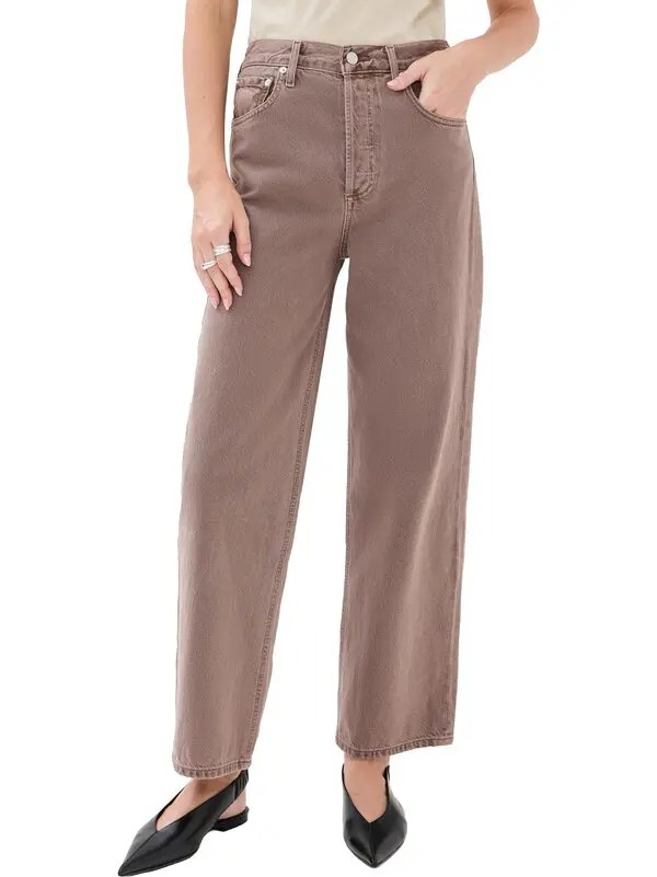 AGOLDE Ren High-rise Wide Leg Jeans - Ceramic