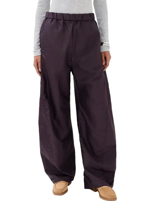 Tibi Crispy Nylon Winslow Pants - Eggplant