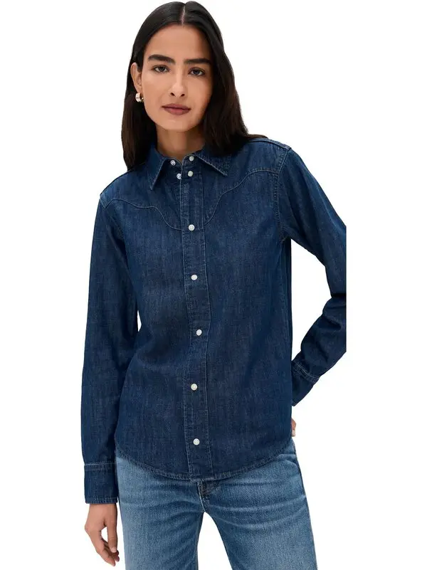 JAMIE HALLER The Dolly Western Shirt - Rich Indigo