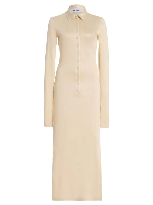 ALFIE Polo Stretch-pique Midi Dress - Ivory