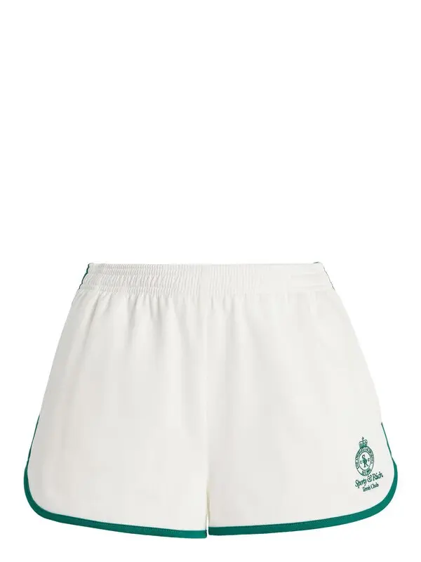 SPORTY & RICH Crown Cotton-piqué Tennis Shorts - Green