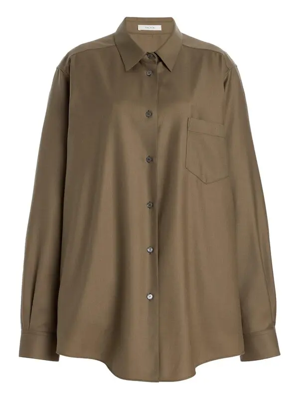 THE ROW Pino Virgin Wool Cady Shirt - Neutral