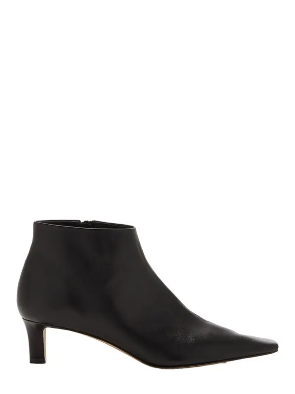 THE ROW Carla Leather Ankle Boots - Black
