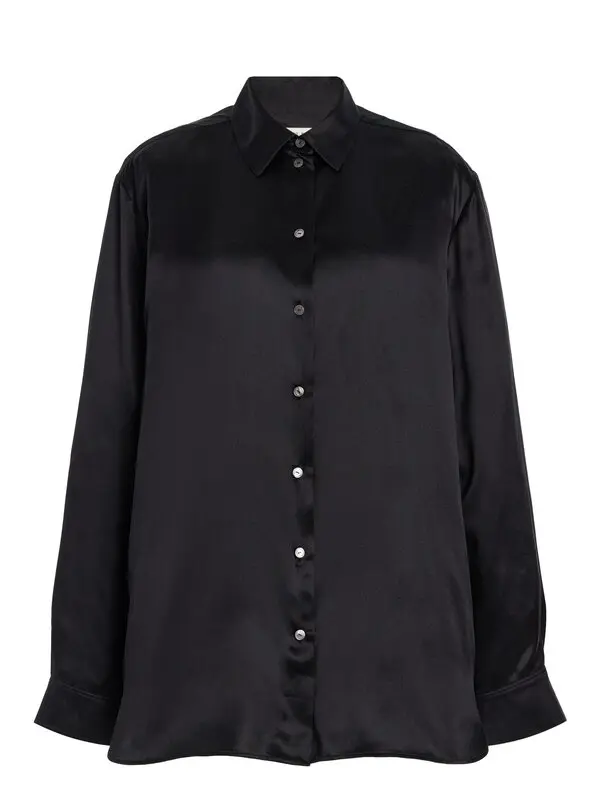 THE ROW Sisilia Silk-satin Shirt - Black