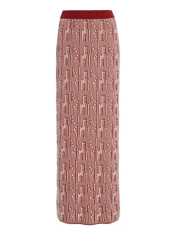 Escvdo Tayta Knit Maxi Skirt - Burgundy