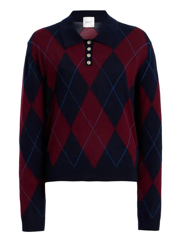 LESET James Argyle-knit Polo - Multi