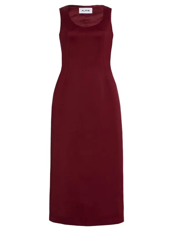 ALFIE Haya Satin Midi Dress - Red