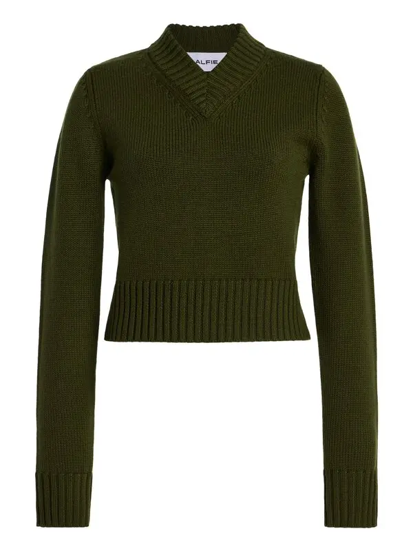 ALFIE Mona Merino Wool Cropped Sweater - Green