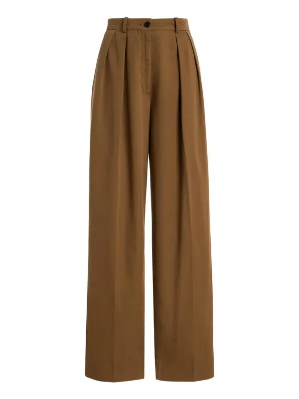 THE ROW Igor Cotton-blend Straight-leg Pant - Tan