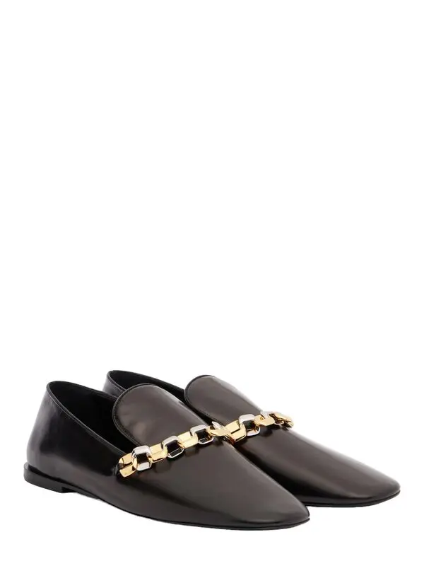 JIL SANDER Chain-detail Leather Loafers - Black