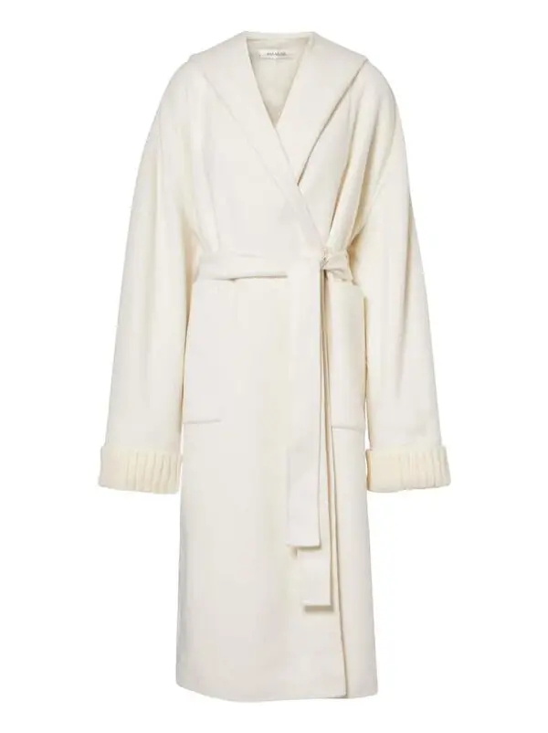 AYA MUSE Hooded Wool And Cashmere Coat - White