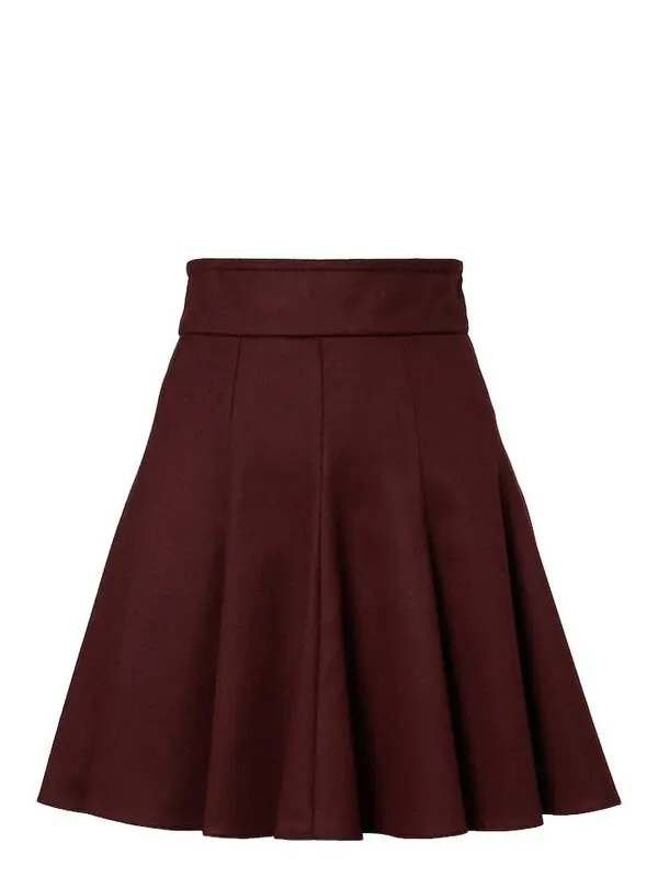 Max Mara Camel Hair Miniskirt - Burgundy