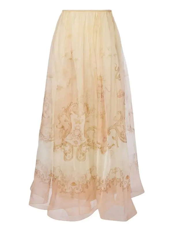 Zimmermann Hypnotic Silk Organza Maxi Skirt - Pink