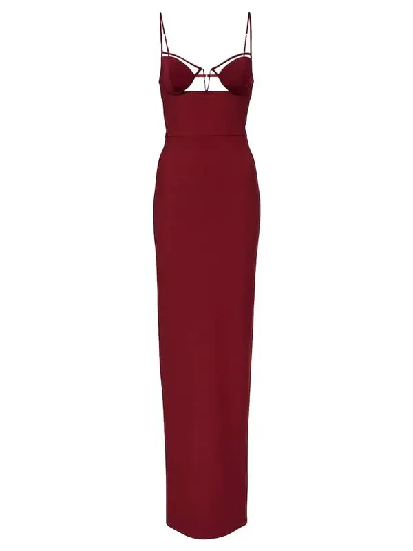 NENSI DOJAKA Cutout Gown - Burgundy