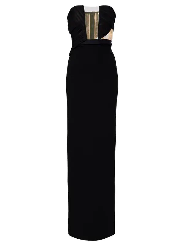NENSI DOJAKA Cutout Strapless Gown - Black