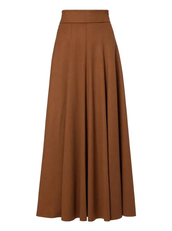 Max Mara Camel Hair Maxi Skirt - Brown