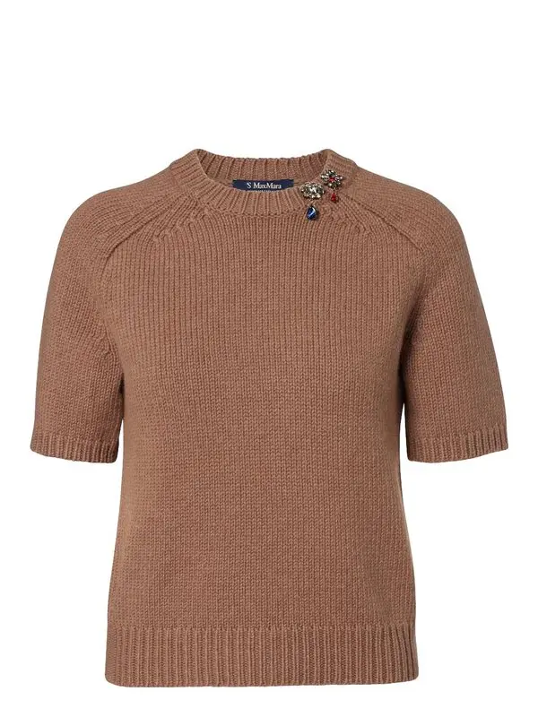 Max Mara Knitted Wool And Cashmere Top - Brown