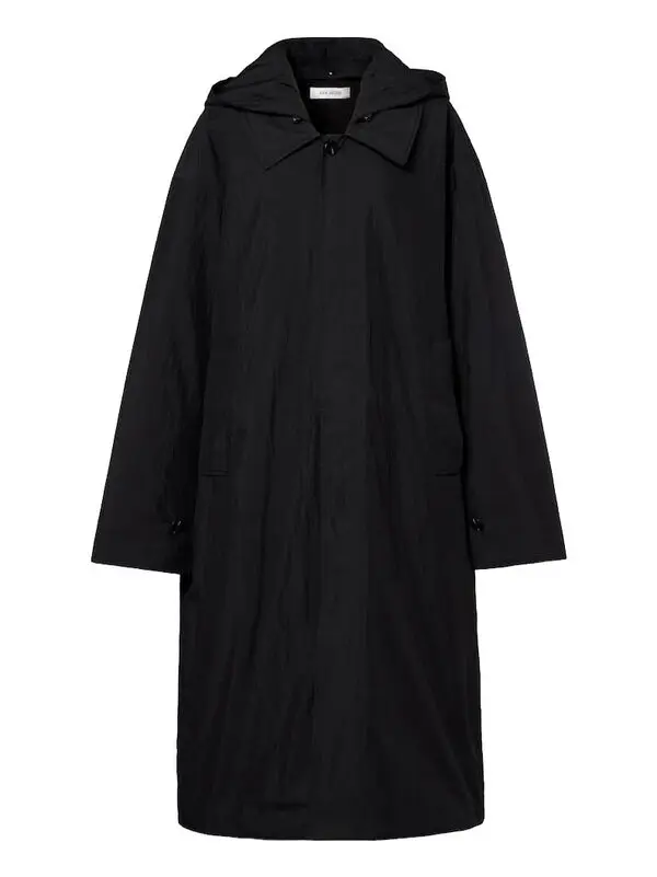 AYA MUSE Hooded Cotton-blend Coat - Black