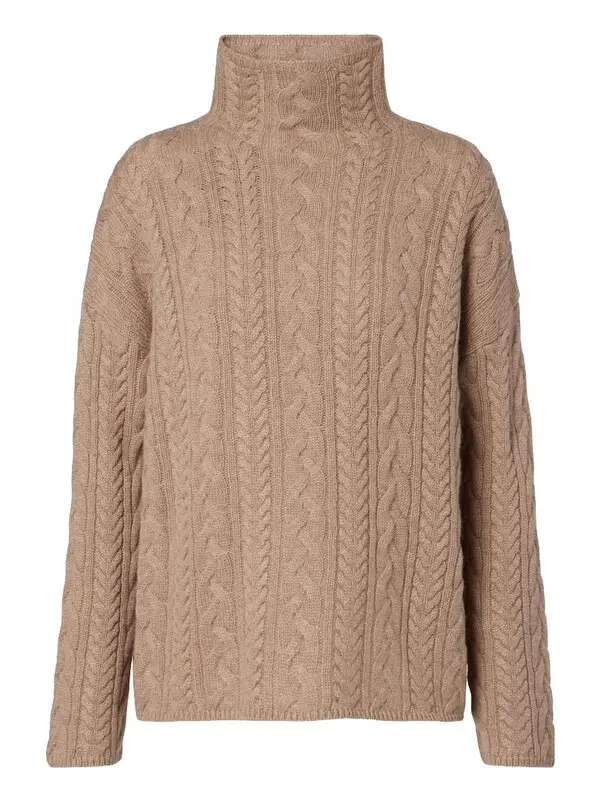 Max Mara Cable-knit Wool And Cashmere Sweater - Beige