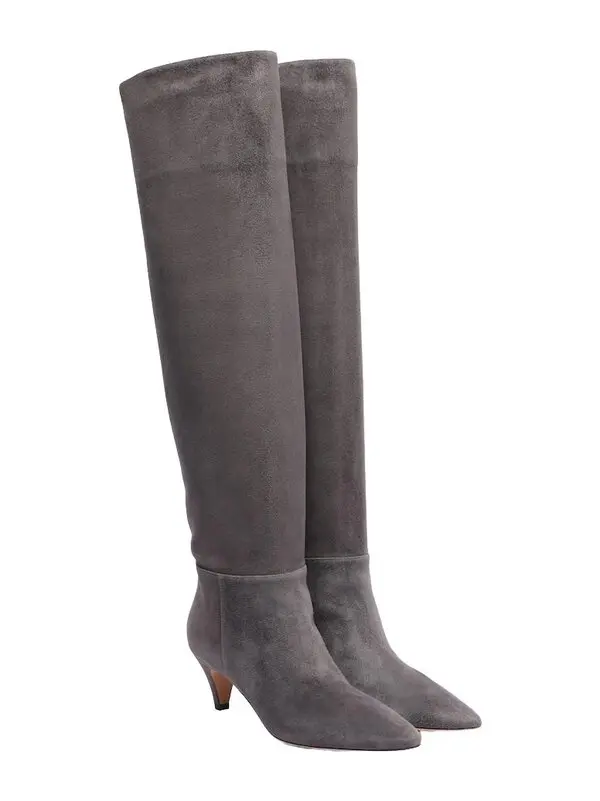 GIANVITO ROSSI Elise 55 Suede Knee-high Boots - Grey