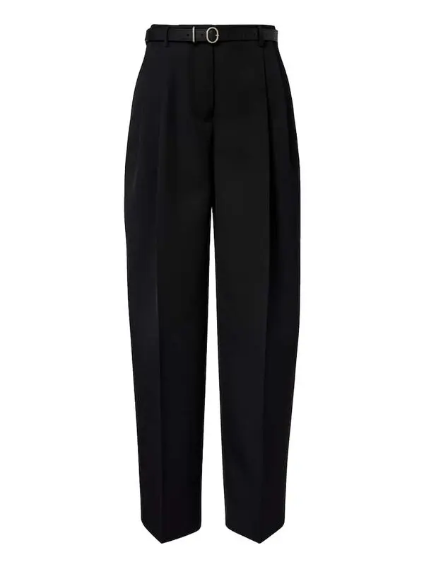 JIL SANDER Wool Wide-leg Pants - Black