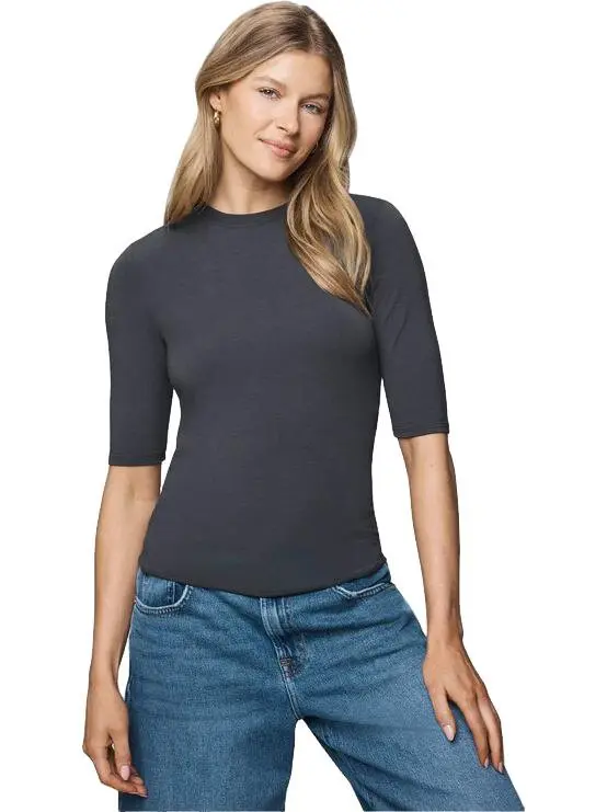 Splendid Bamboo Blend Quarter Sleeve Tee - Black
