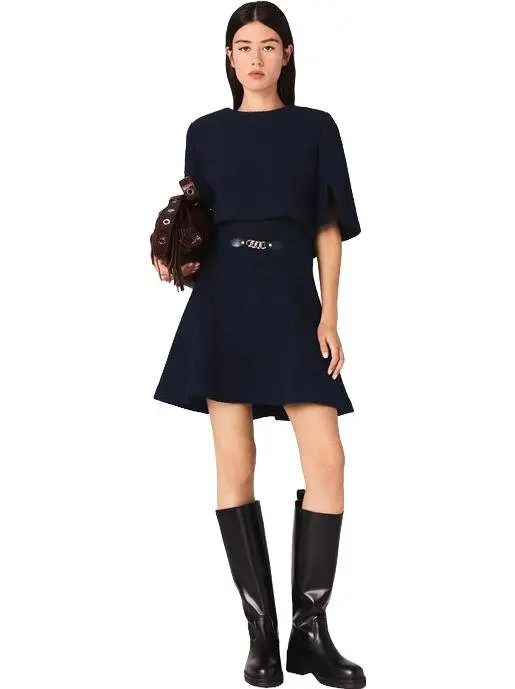 Maje 2-in-1 Tweed-effect Dress - Black