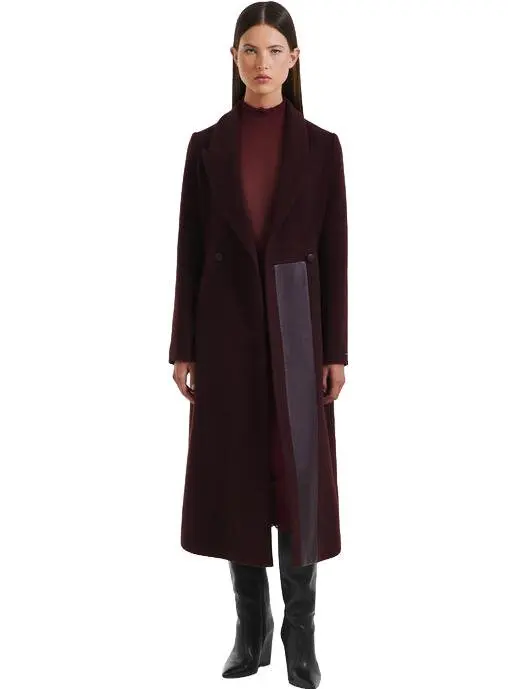 Rudsak Lynwood Long Tailored Coat - Burgundy