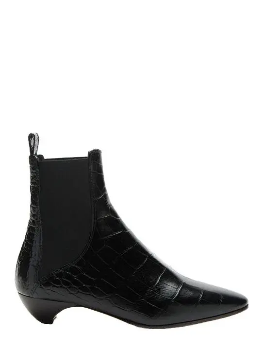 Le Monde Beryl Allegra Chelsea Boots In Croc-effect Leather - Black
