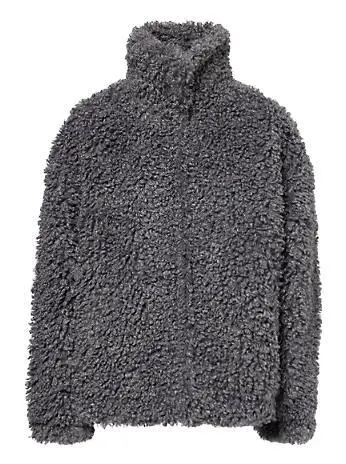 Acne Studios Relaxed-fit High-neck Faux-fur Jacket - Carbon Grey