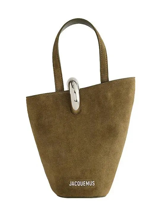 Jacquemus The Bambola Small Suede Top Handle Bag - Khaki