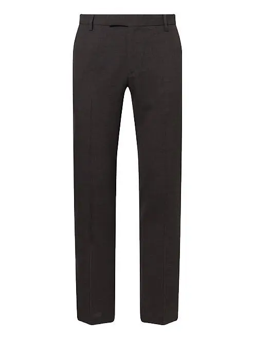 Sunspel Textured Straight-leg Wool Trousers - Truffle