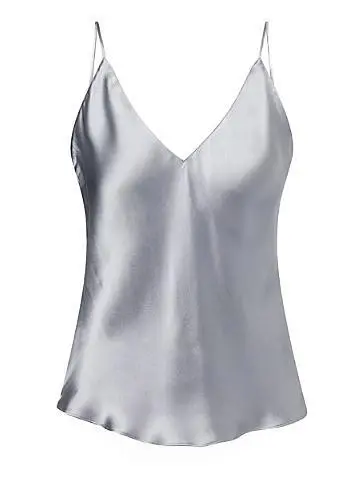 ANINE BING Ellen Shoulder-straps Silk Top - Pastel Blue