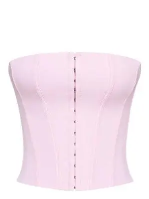 House Of Cb Strapless Stretch-woven Corset Top - Ballerina Pink