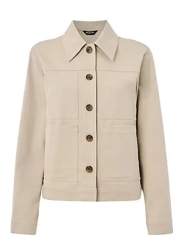 Whistles Four-pocket Cotton-blend Jacket - Cream