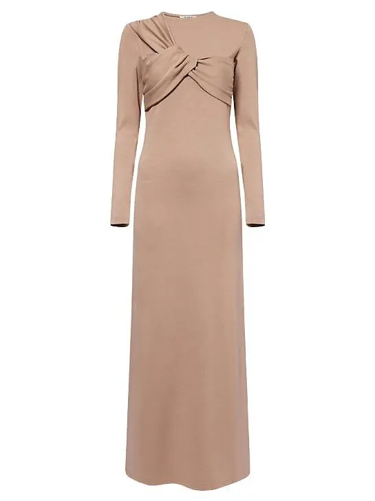 4TH & RECKLESS Long-sleeved Stretch-woven Maxi Dress - Mocha